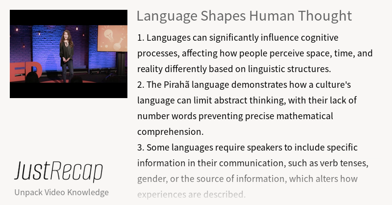How the language you speak affects your thoughts · JustRecap