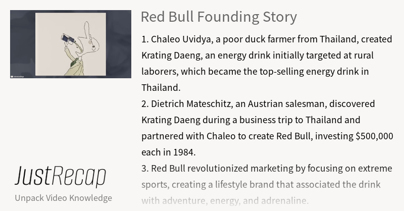 Red Bull Founder: A Poor Duck Farmer Turned Multi-Billionaire · JustRecap
