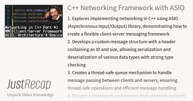 Networking In C Part 1 Mmo Clientserver Asio And Framework Basics 9813