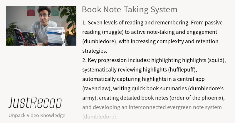 How I Remember Everything I Read · JustRecap