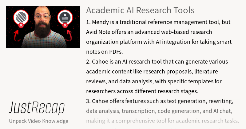 Academic AI Tools That Feel like CHEATING · JustRecap